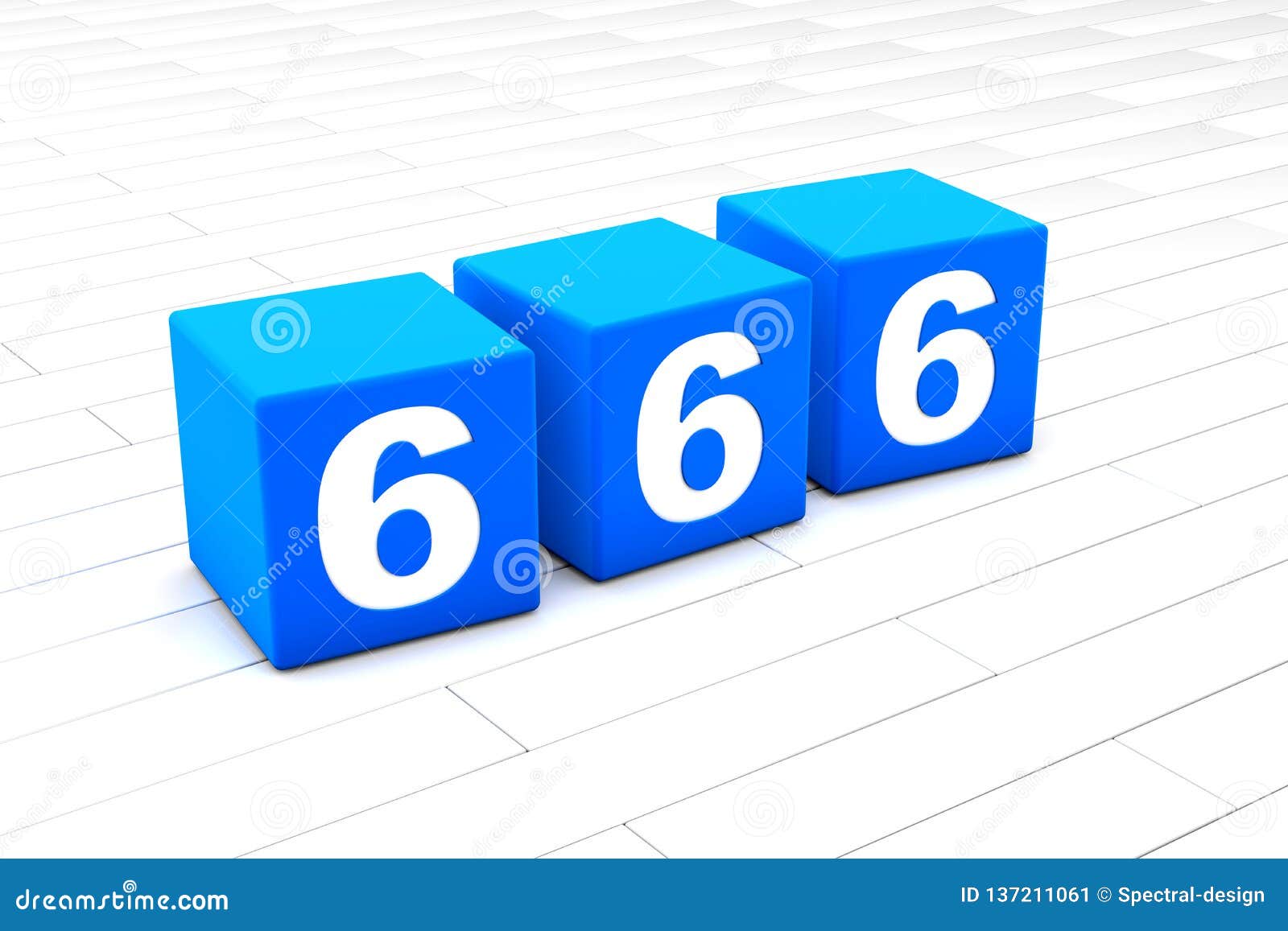 3D Illustration of the Symbolic Number 666 Stock Illustration ...