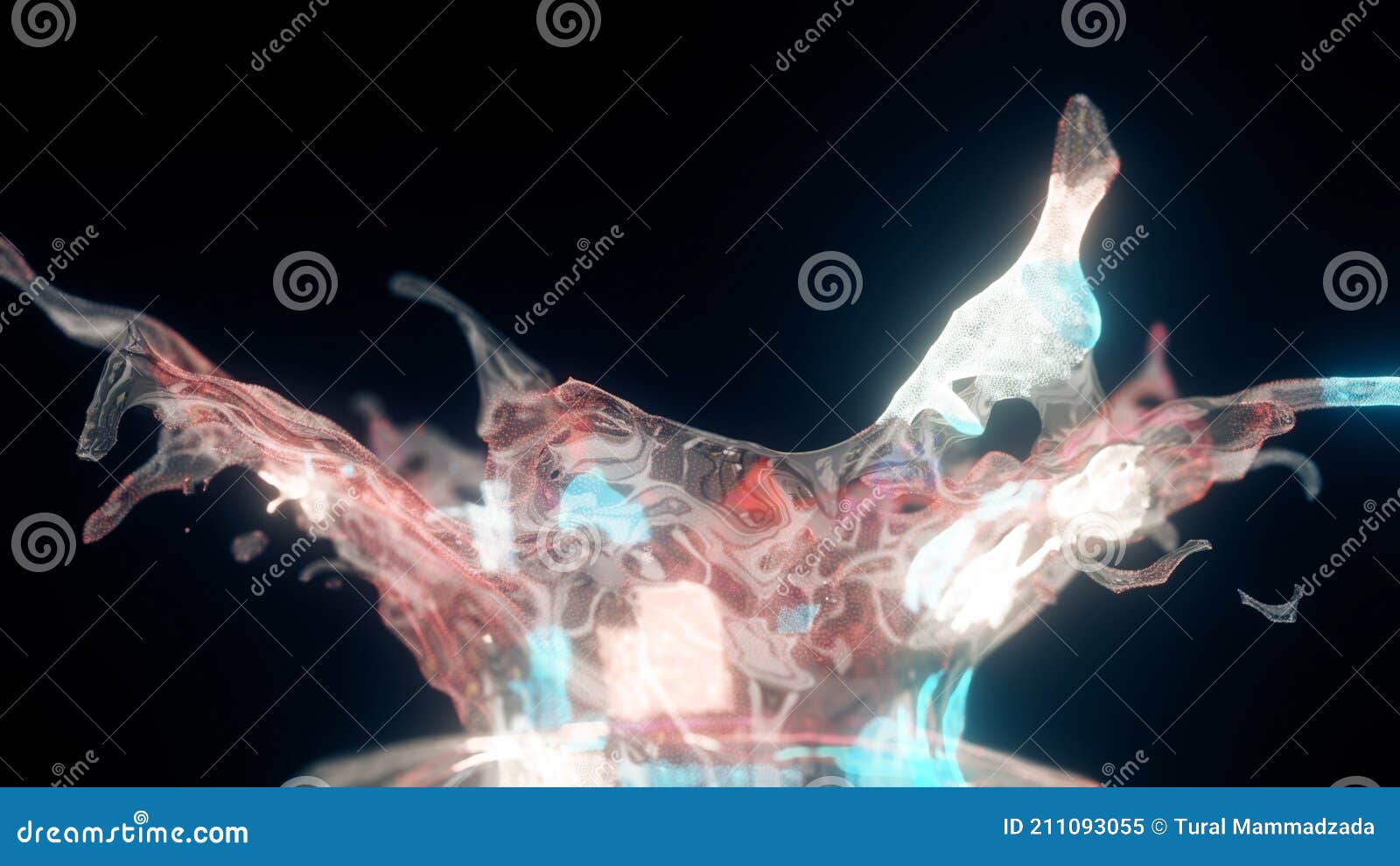 3d Rendered Illustration of 3d Water Splash Hud Hologram Stock ...