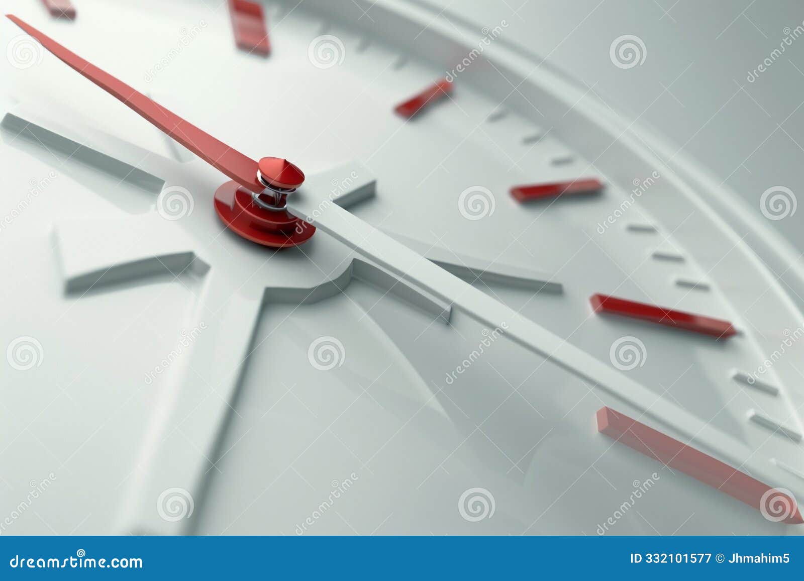 3D Rendered Image of a Clock with One Unique Hand Pointing in a ...