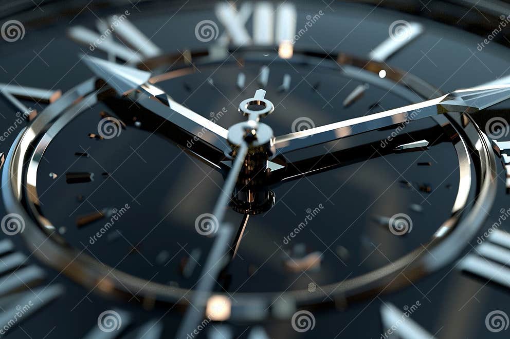 3D Rendered Image of a Clock with One Unique Hand Pointing in a ...