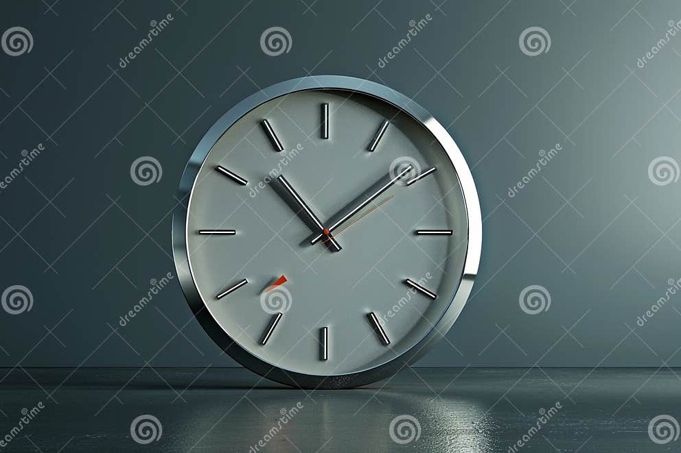 3D Rendered Image of a Clock with One Unique Hand Pointing in a ...