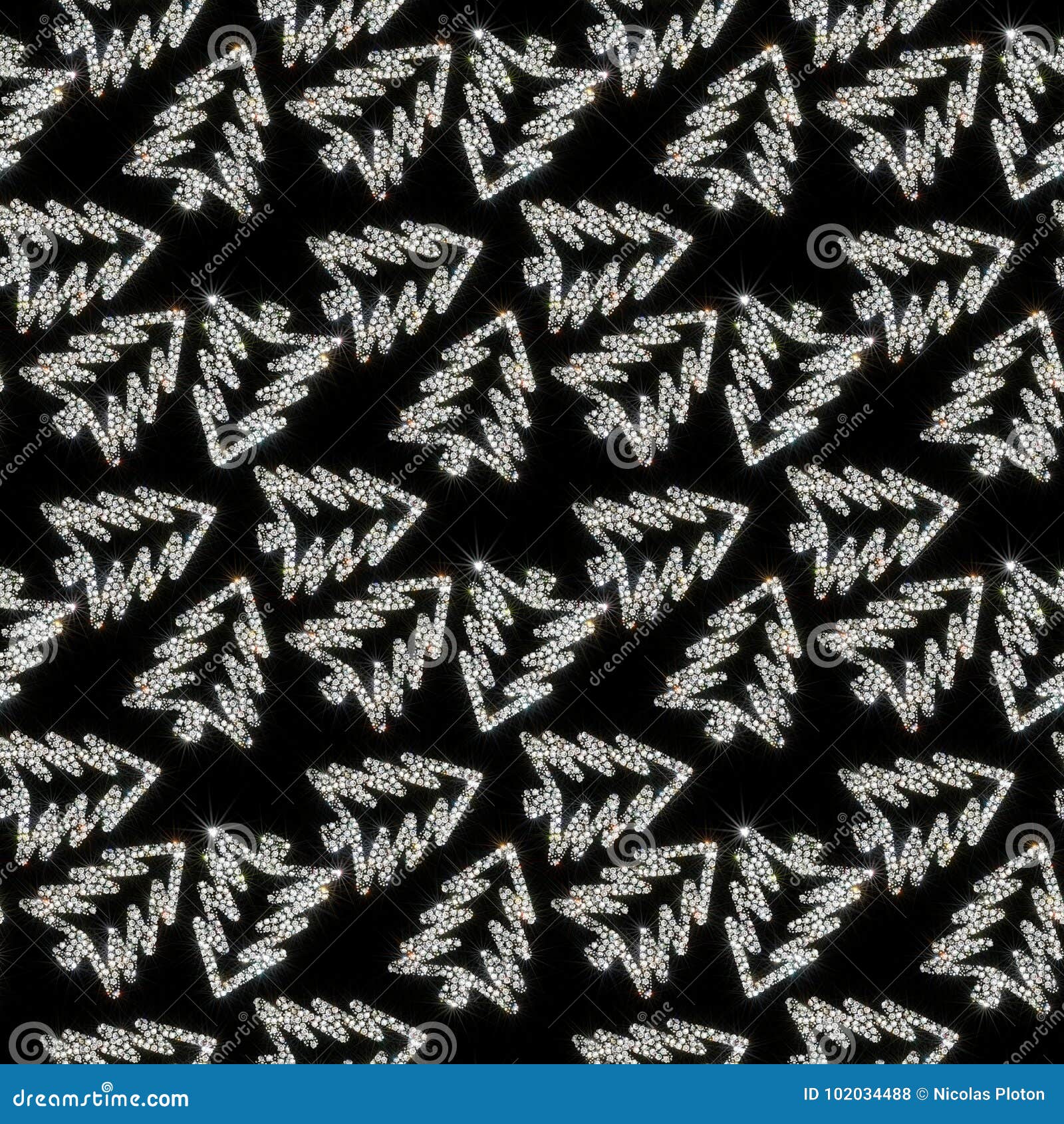 Seamless Background of Shiny Christmas Trees Made of Diamonds Stock ...