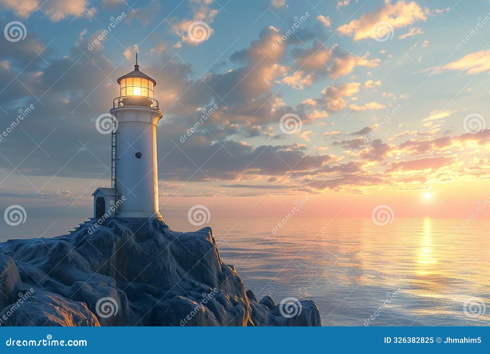 3D Rendered Image of a Lighthouse Standing Firm and Guiding Ships ...