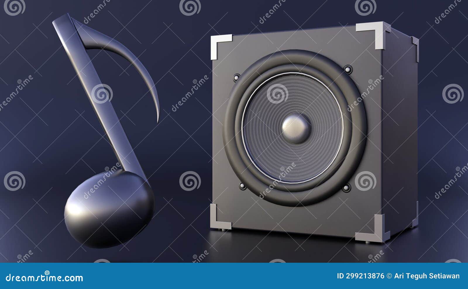 Some of the Music Notes are Flowing Out of the Speaker in a Stream ...