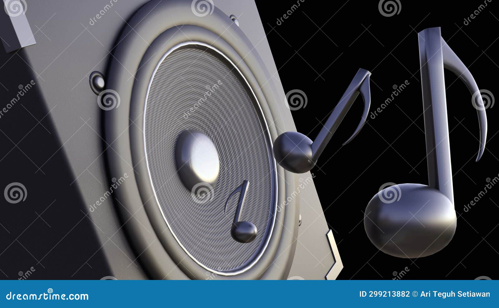 Some of the Music Notes are Flowing Out of the Speaker in a Stream ...