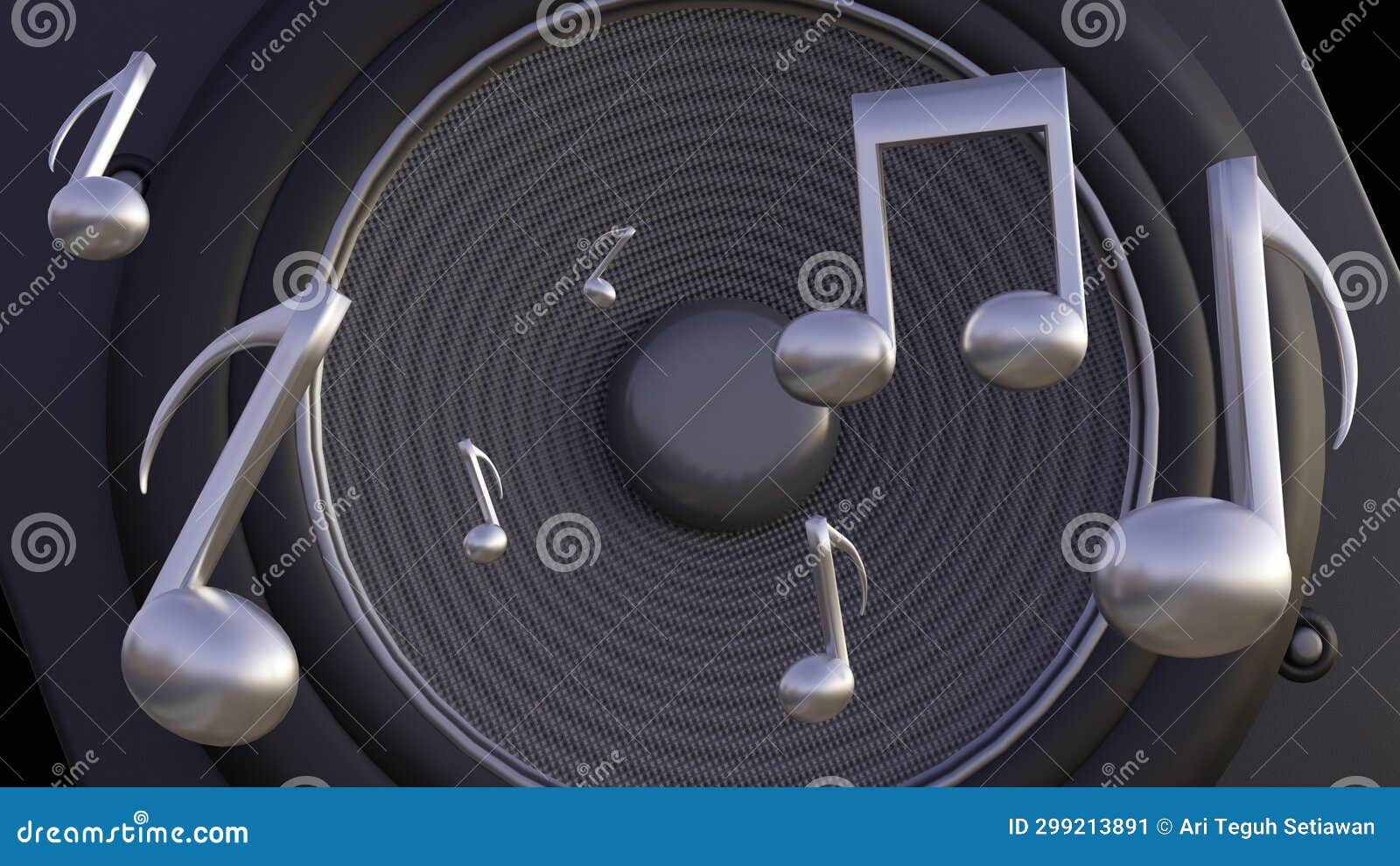 Some of the Music Notes are Flowing Out of the Speaker in a Stream ...