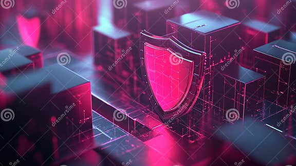 A 3D Rendered Image of a Shield Symbolizing Cyber Security, Positioned ...