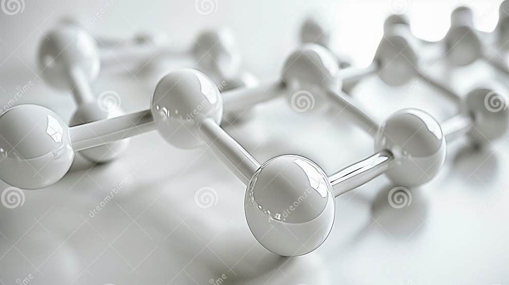 Sleek White Molecular Structure Model Stock Illustration - Illustration ...