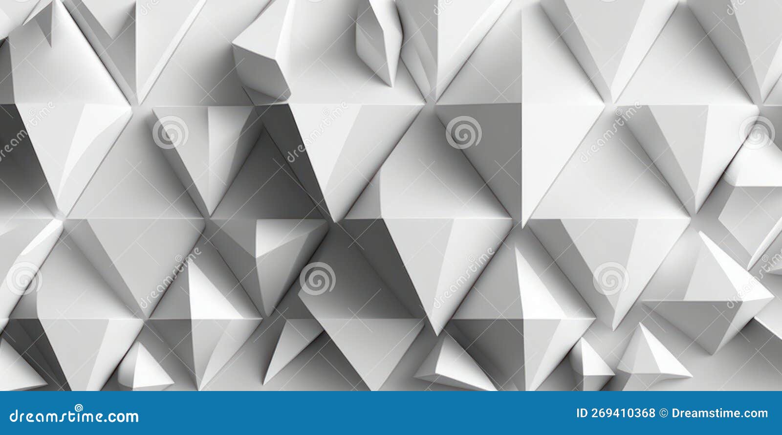 3D Rendered Image of White Triangles on a White Background Stock ...