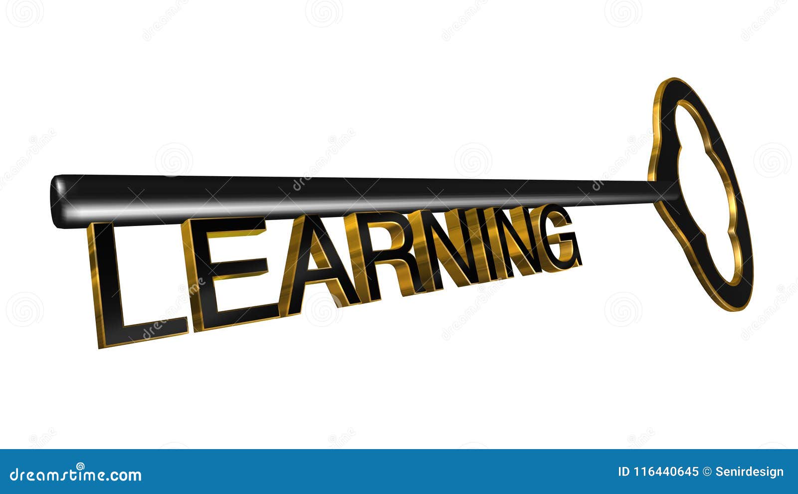 3D Rendered Learning Key Illustration Stock Illustration - Illustration ...