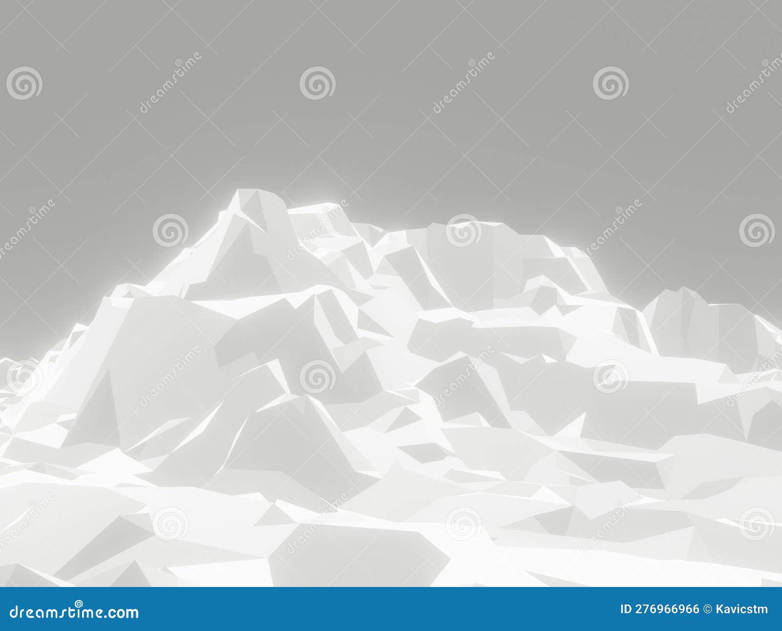 3D Low Polygon Ice Mountain. Ice Terrain. Cold Environment Stock ...