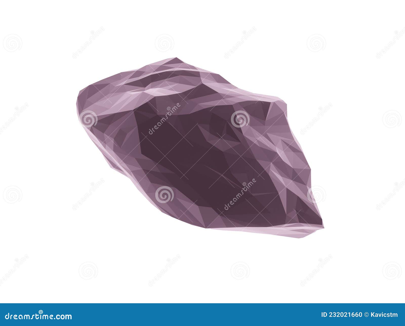 3D Low Polygon Stone Specimen. Rock Sample Isolated on White Background ...