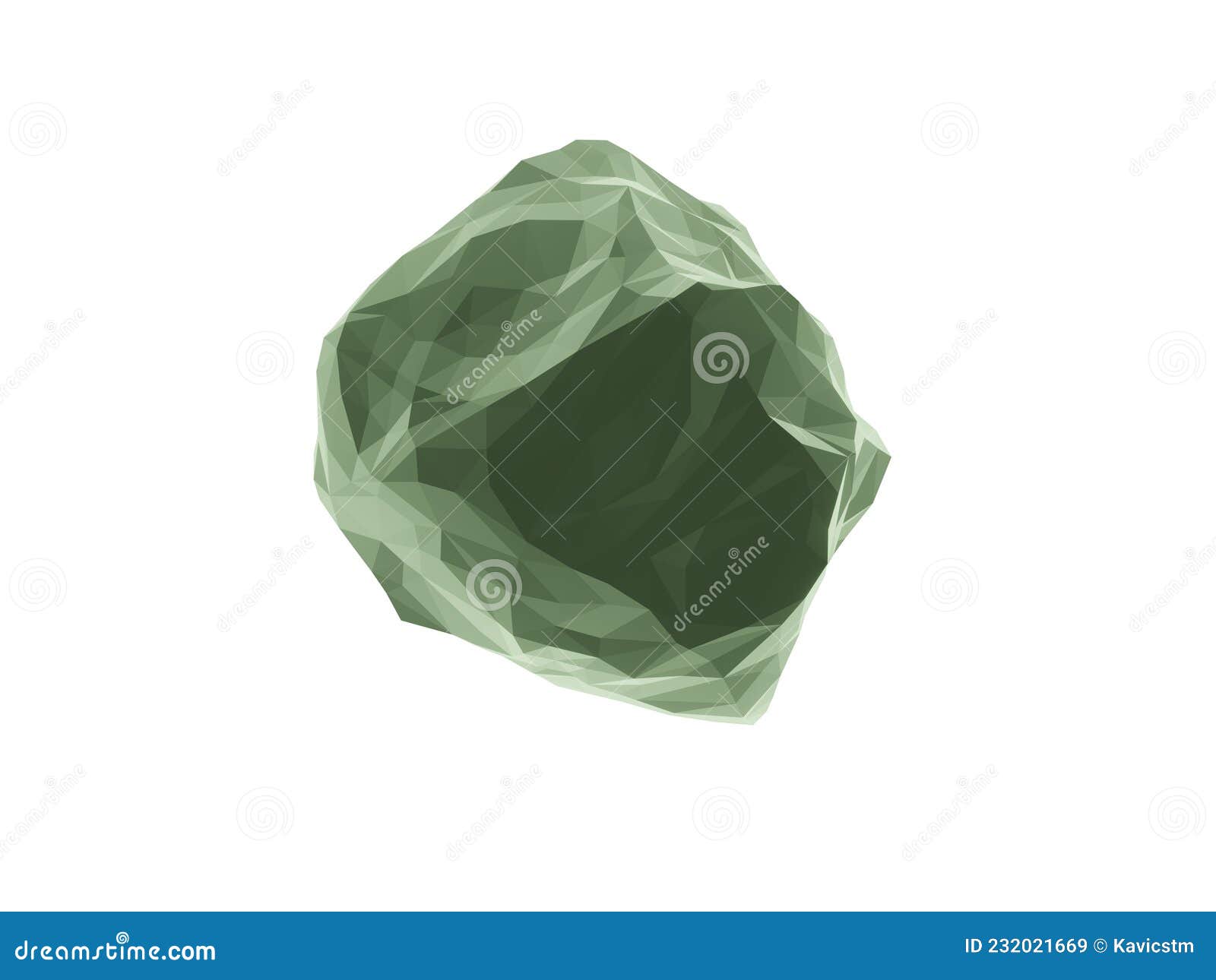 3D Low Polygon Stone Specimen. Rock Sample Isolated on White Background ...