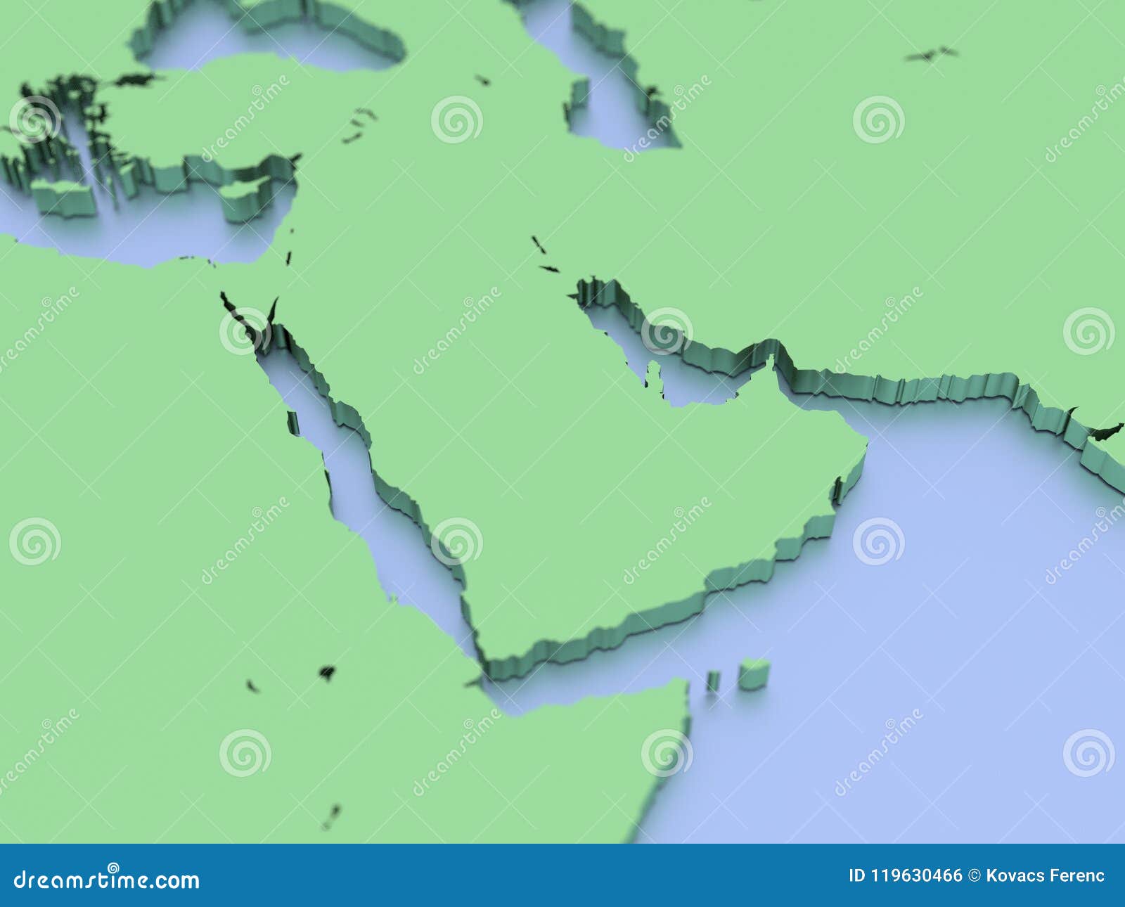 Map Of The Arabian Peninsula, Middle East Physical Map, 3d Render ...