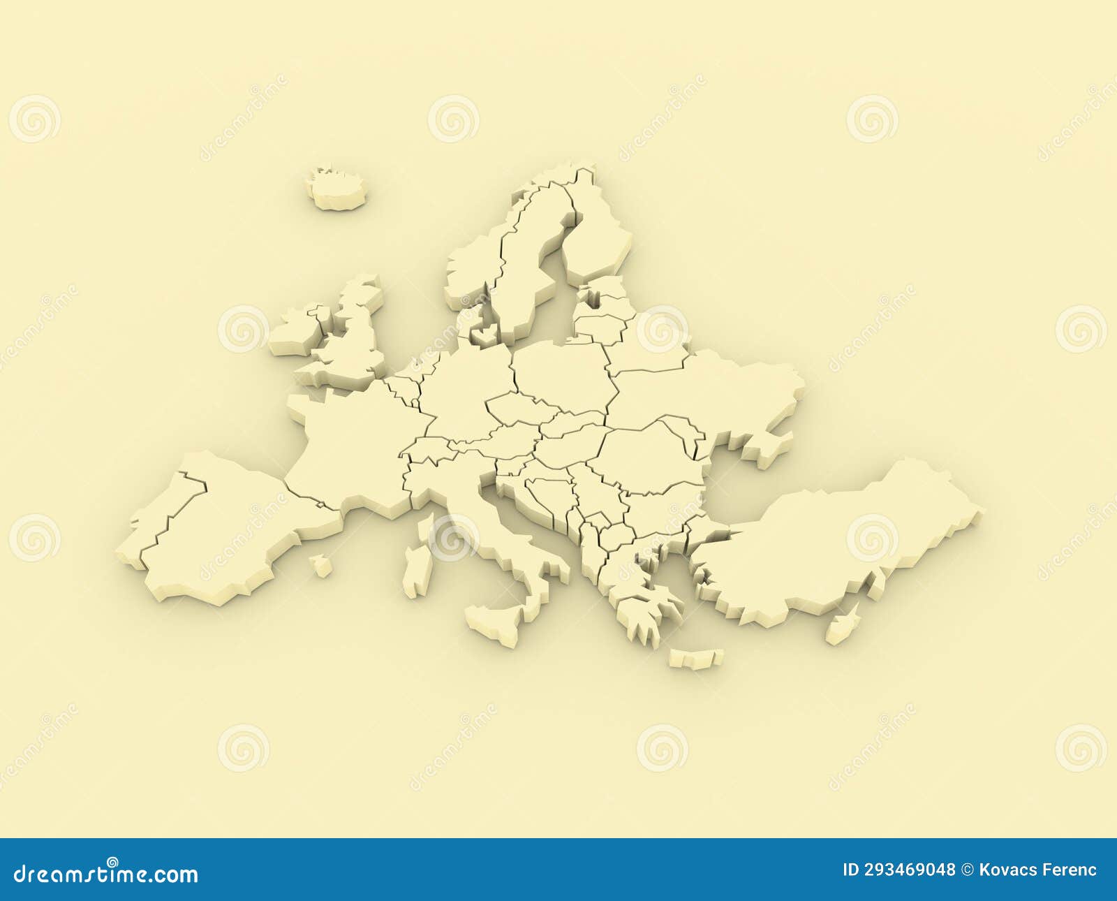Europe Map - 4 Bright Color Scheme. High Detailed Political Map Of ...