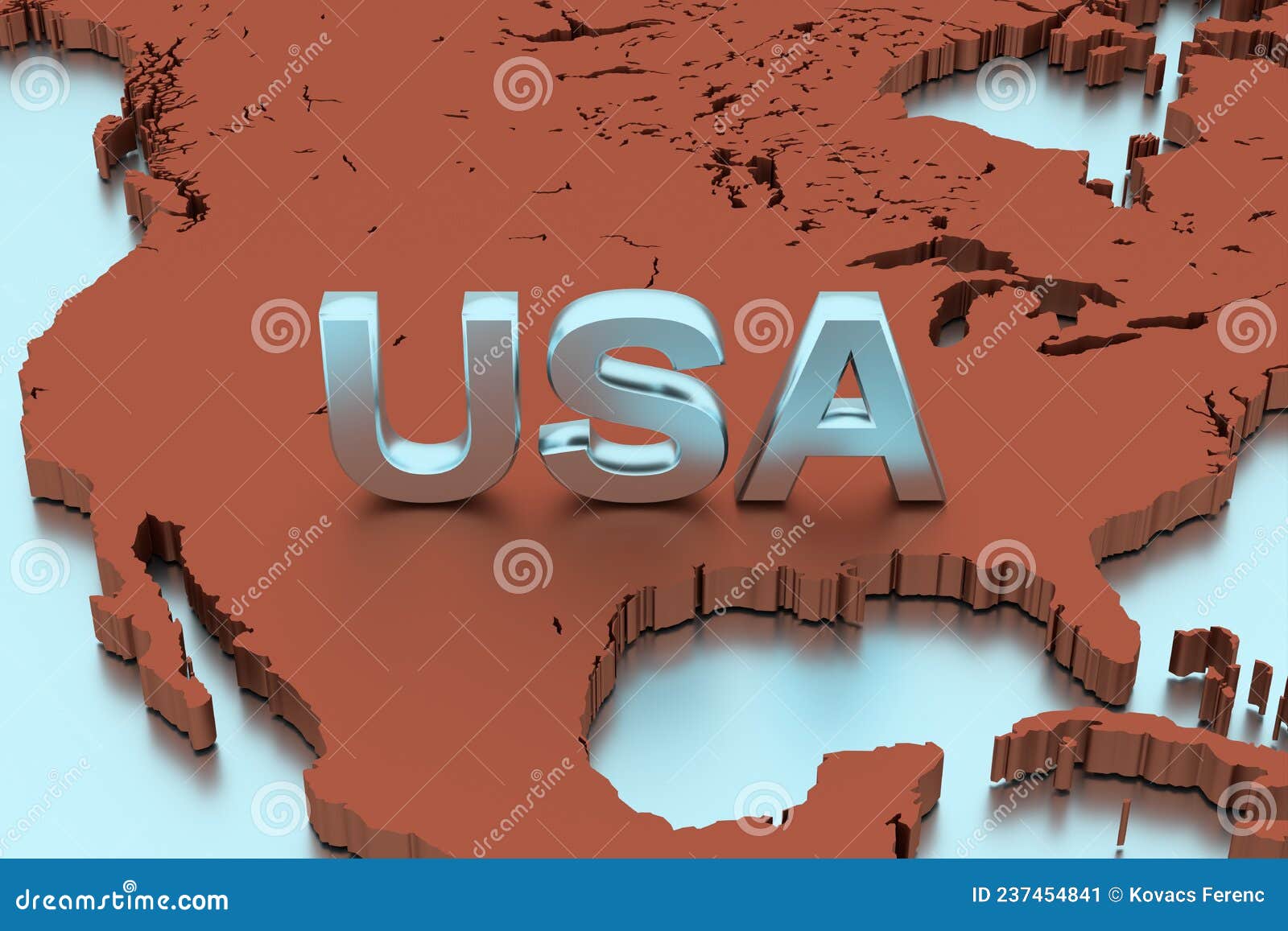 A 3D rendered map of USA stock illustration. Illustration of patriot ...
