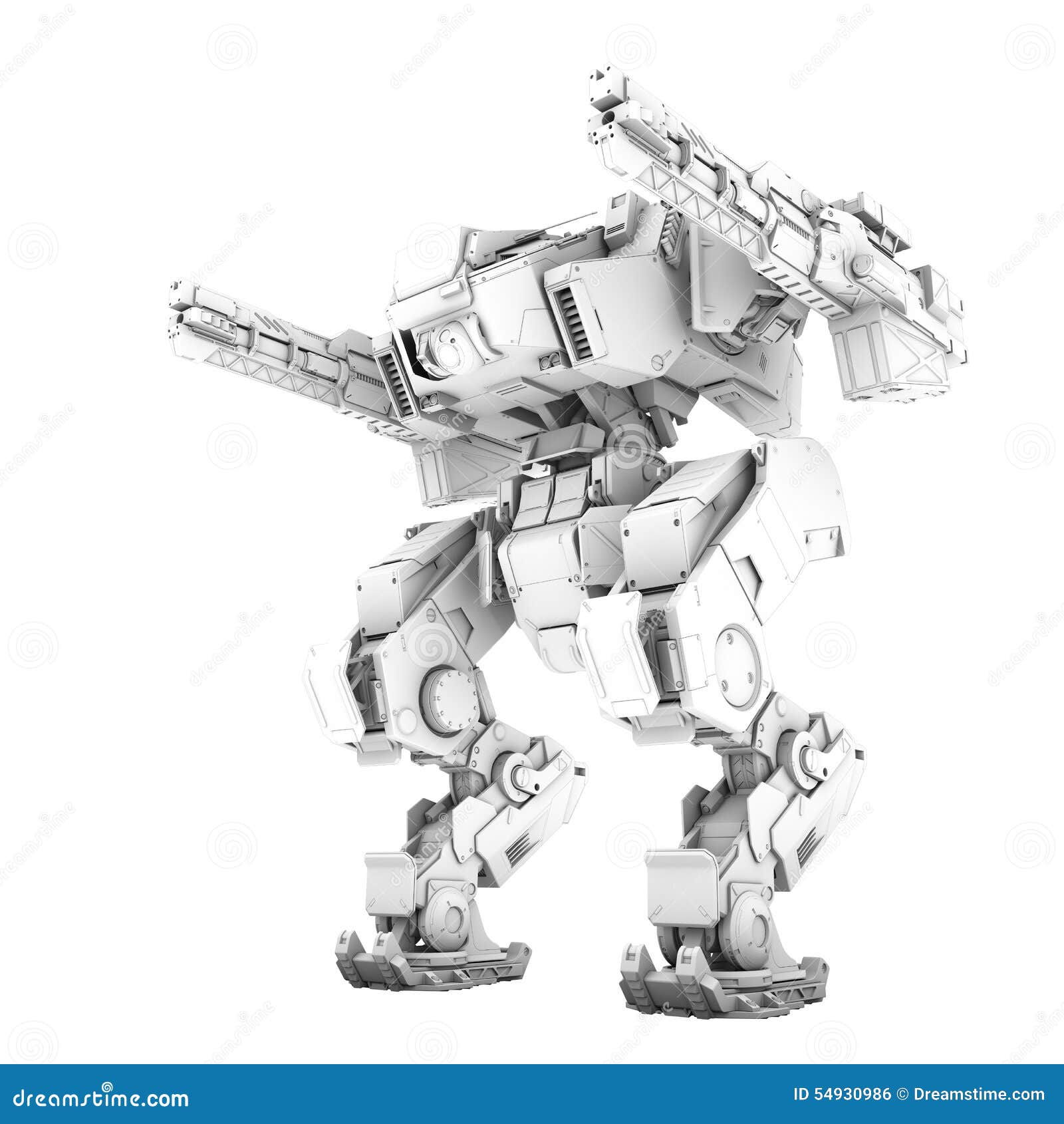 3d Rendered Mech Isolated Background Stock Illustration - Illustration ...