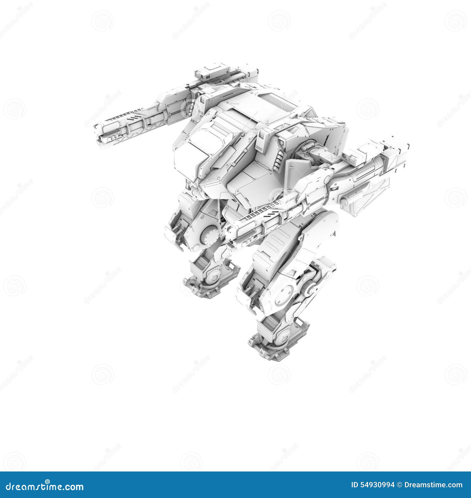 3d Rendered Mech Isolated Background Stock Illustration - Illustration ...