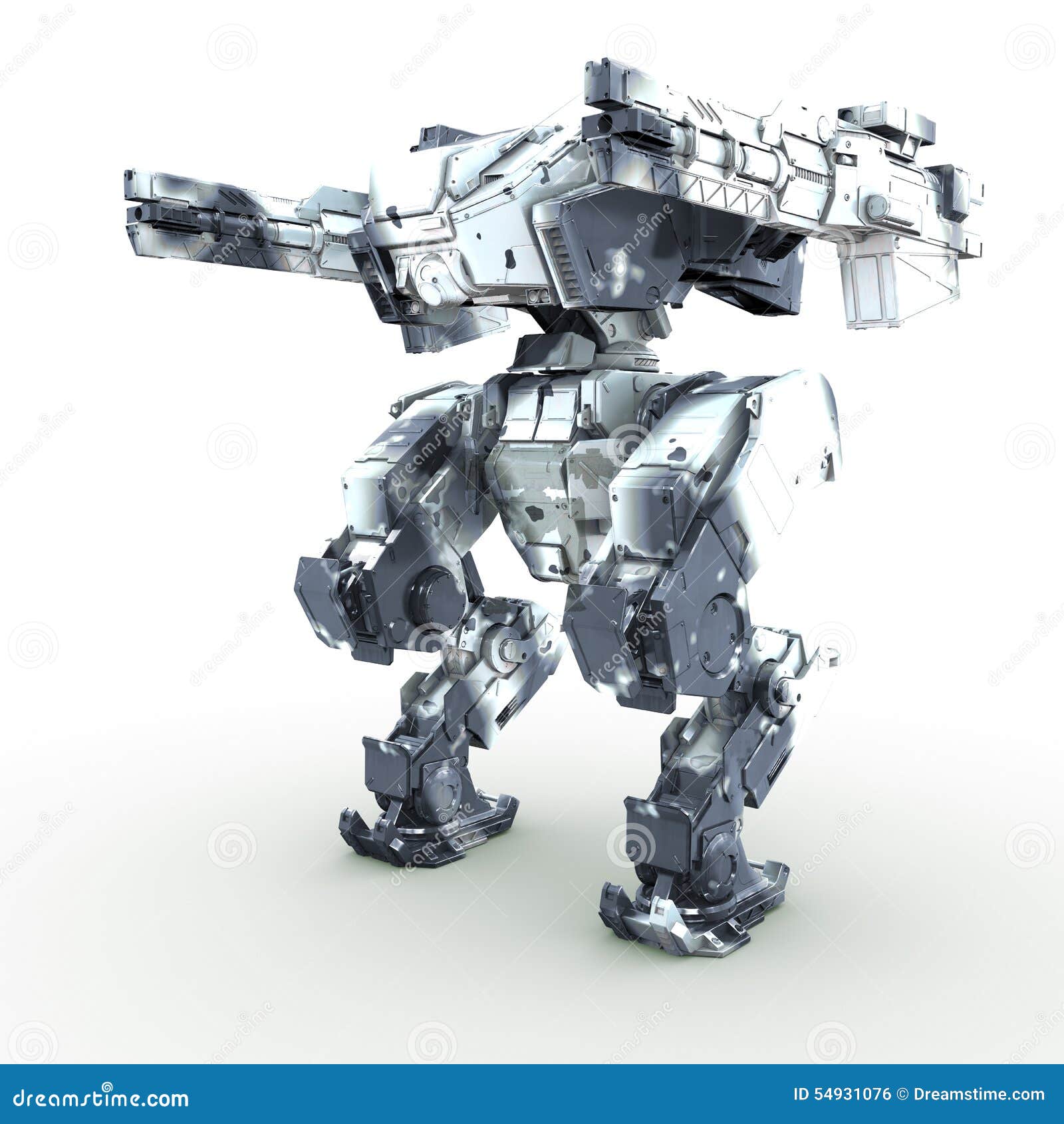 3d Rendered Mech Isolated Background Stock Illustration - Illustration ...