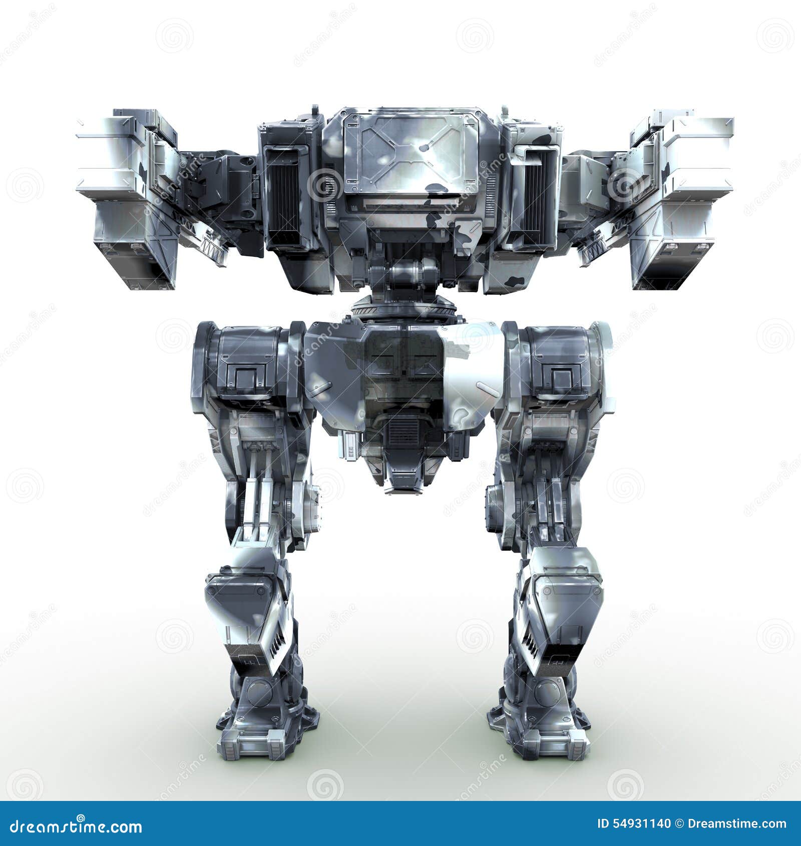 3d Rendered Mech Isolated Background Stock Illustration - Illustration ...