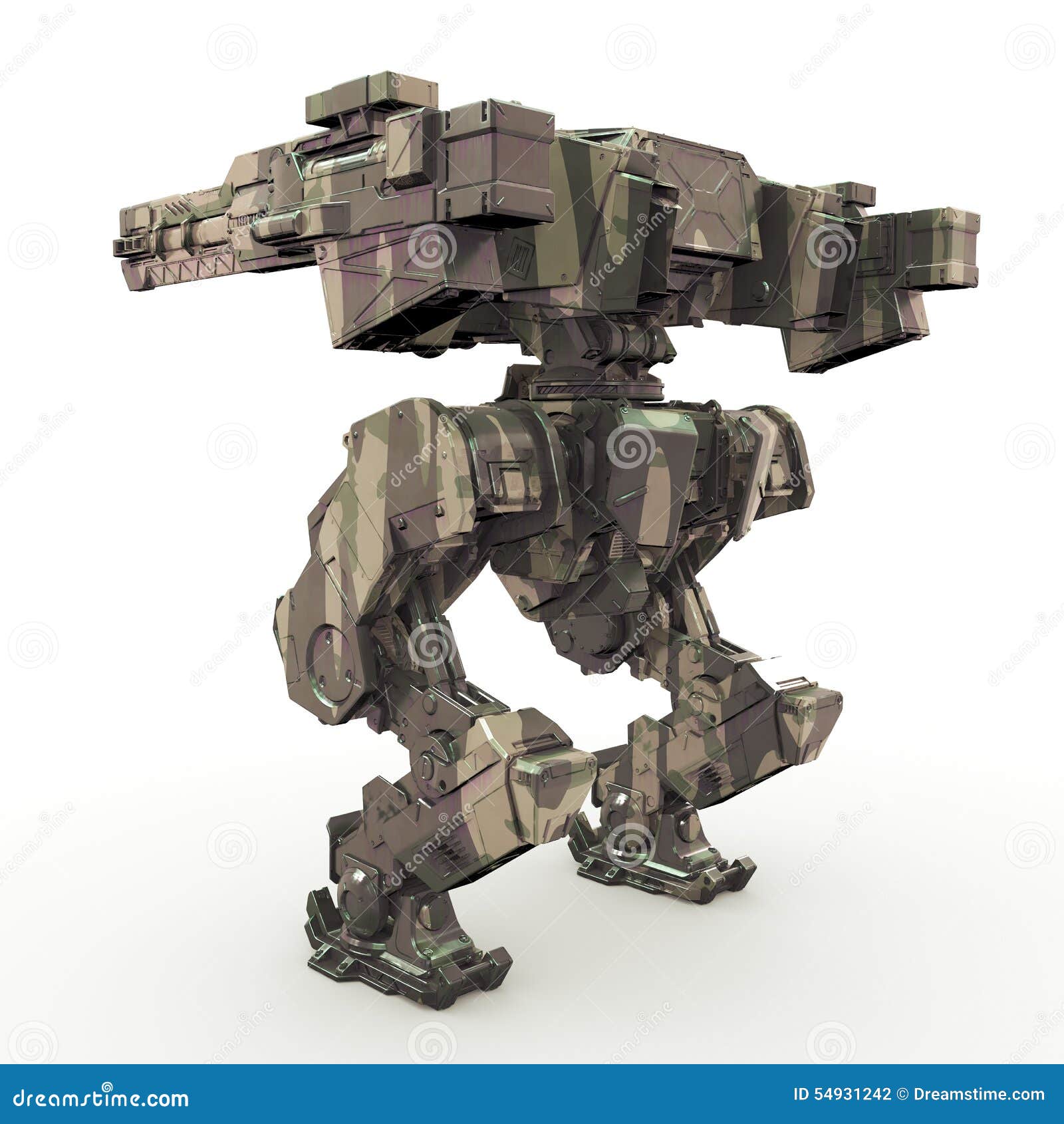 3d Rendered Mech Isolated Background Stock Illustration - Illustration ...