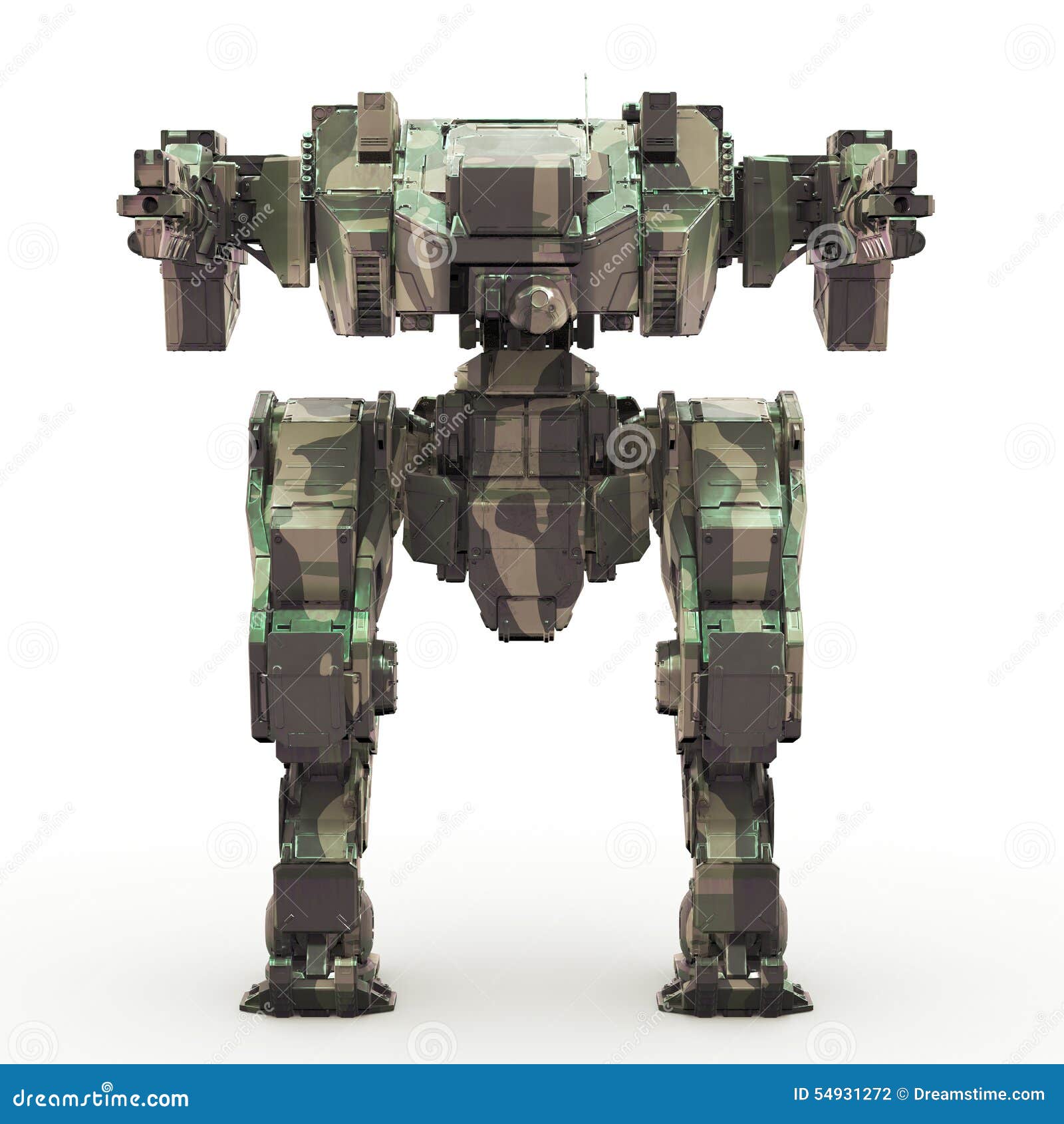 3d Rendered Mech Isolated Background Stock Illustration - Illustration ...
