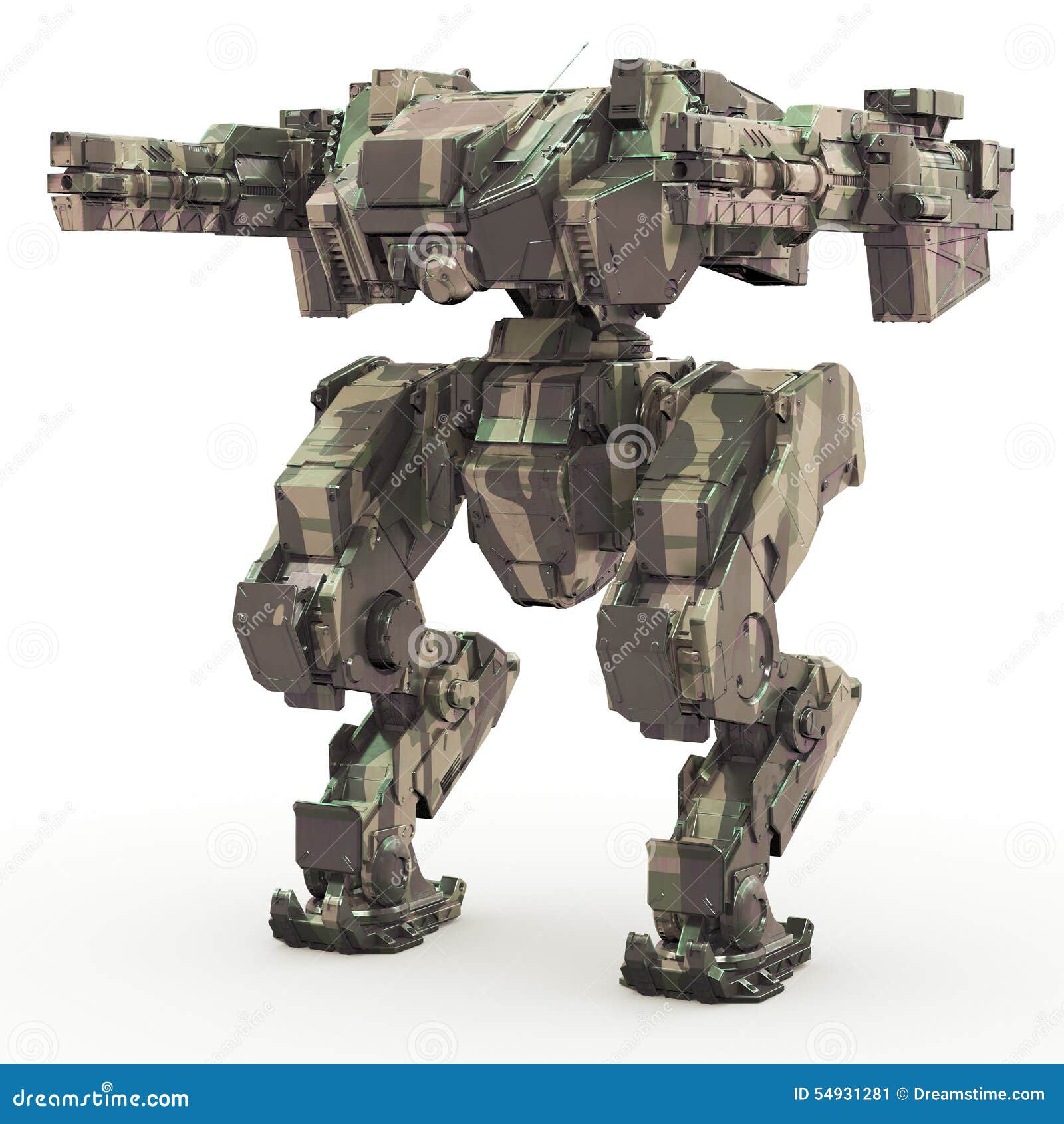 3d Rendered Mech Isolated Background Stock Illustration - Illustration ...