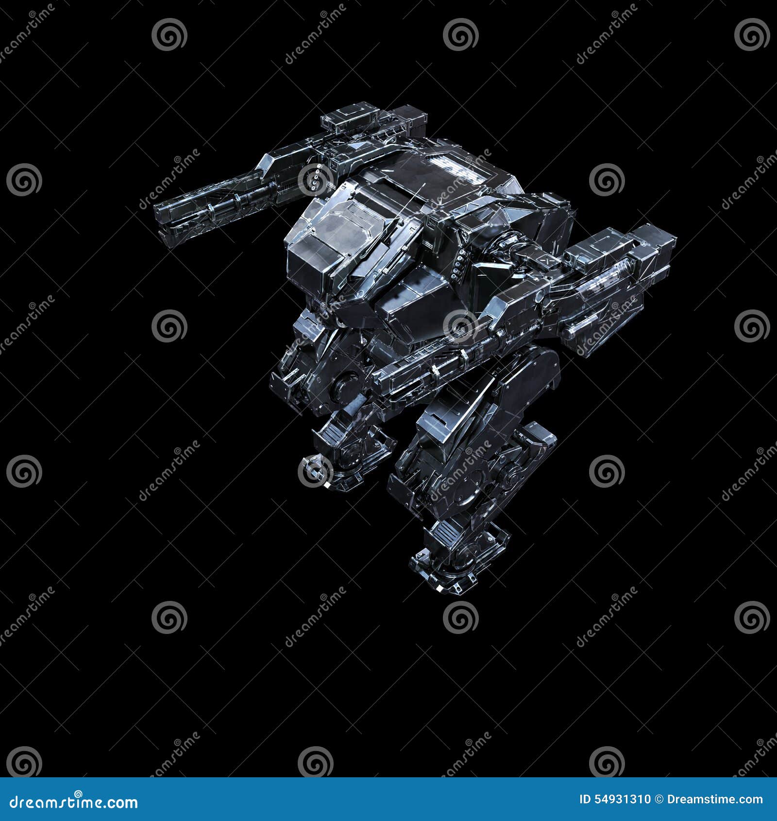 3d Rendered Mech Isolated Background Stock Illustration - Illustration ...