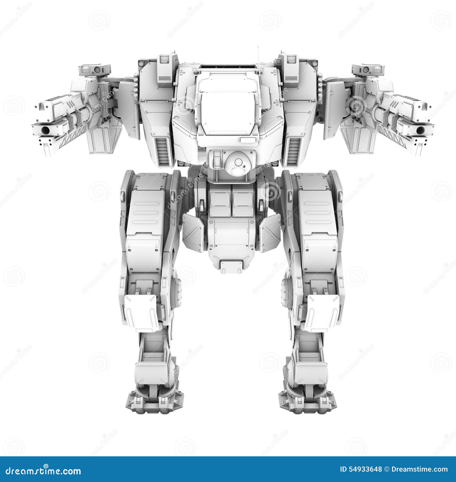 3d Rendered Mech Isolated Background Stock Illustration - Illustration ...