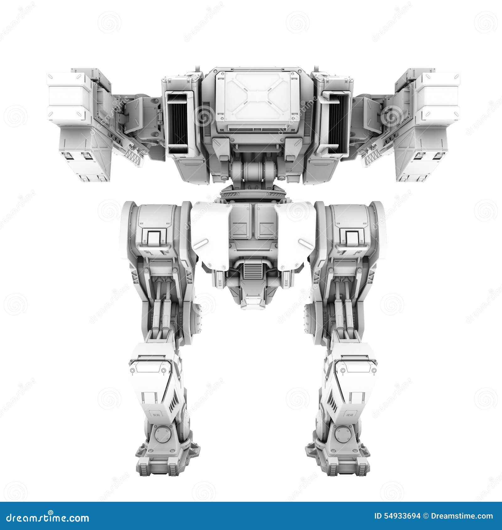 3d Rendered Mech Isolated Background Stock Illustration - Illustration ...