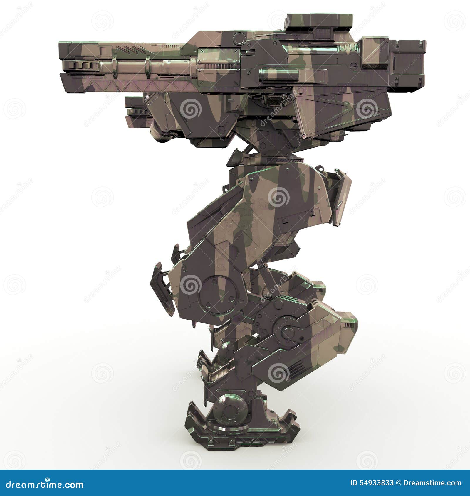 3d Rendered Mech Isolated Background Stock Illustration - Illustration ...