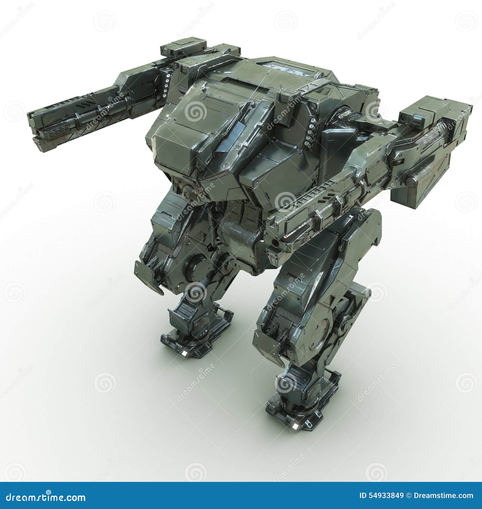 3d Rendered Mech Isolated Background Stock Illustration - Illustration ...