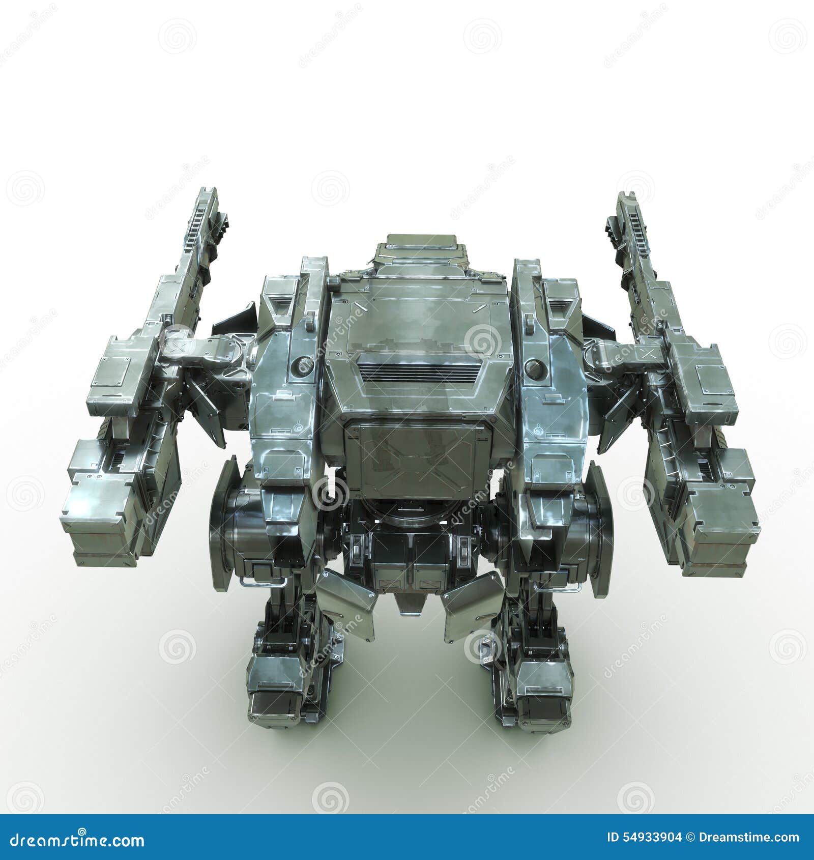 3d Rendered Mech Isolated Background Stock Illustration - Illustration ...