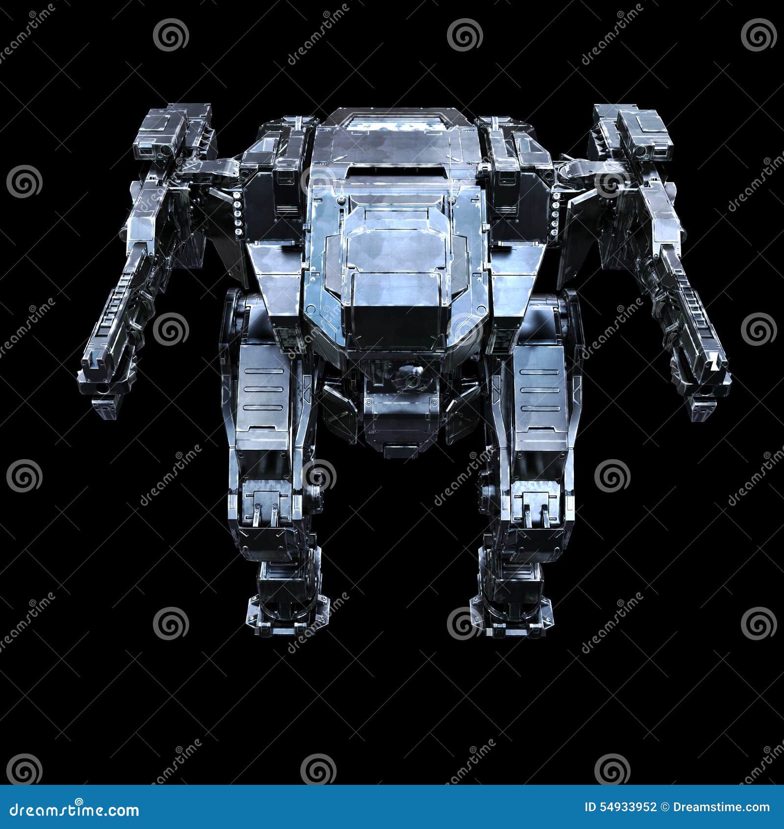 3d Rendered Mech Isolated Background Stock Illustration - Illustration ...