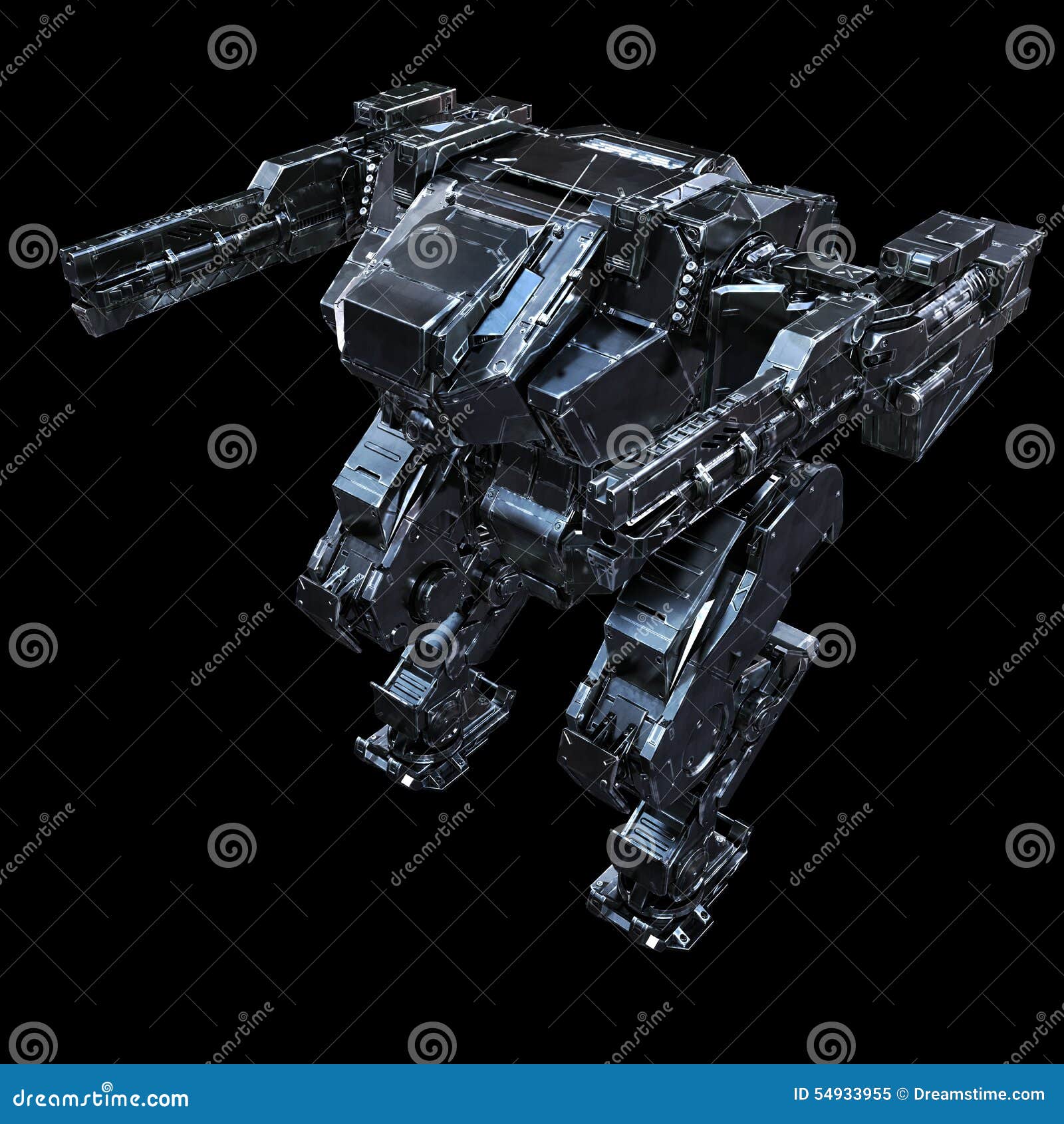 3d Rendered Mech Isolated Background Stock Illustration - Illustration ...