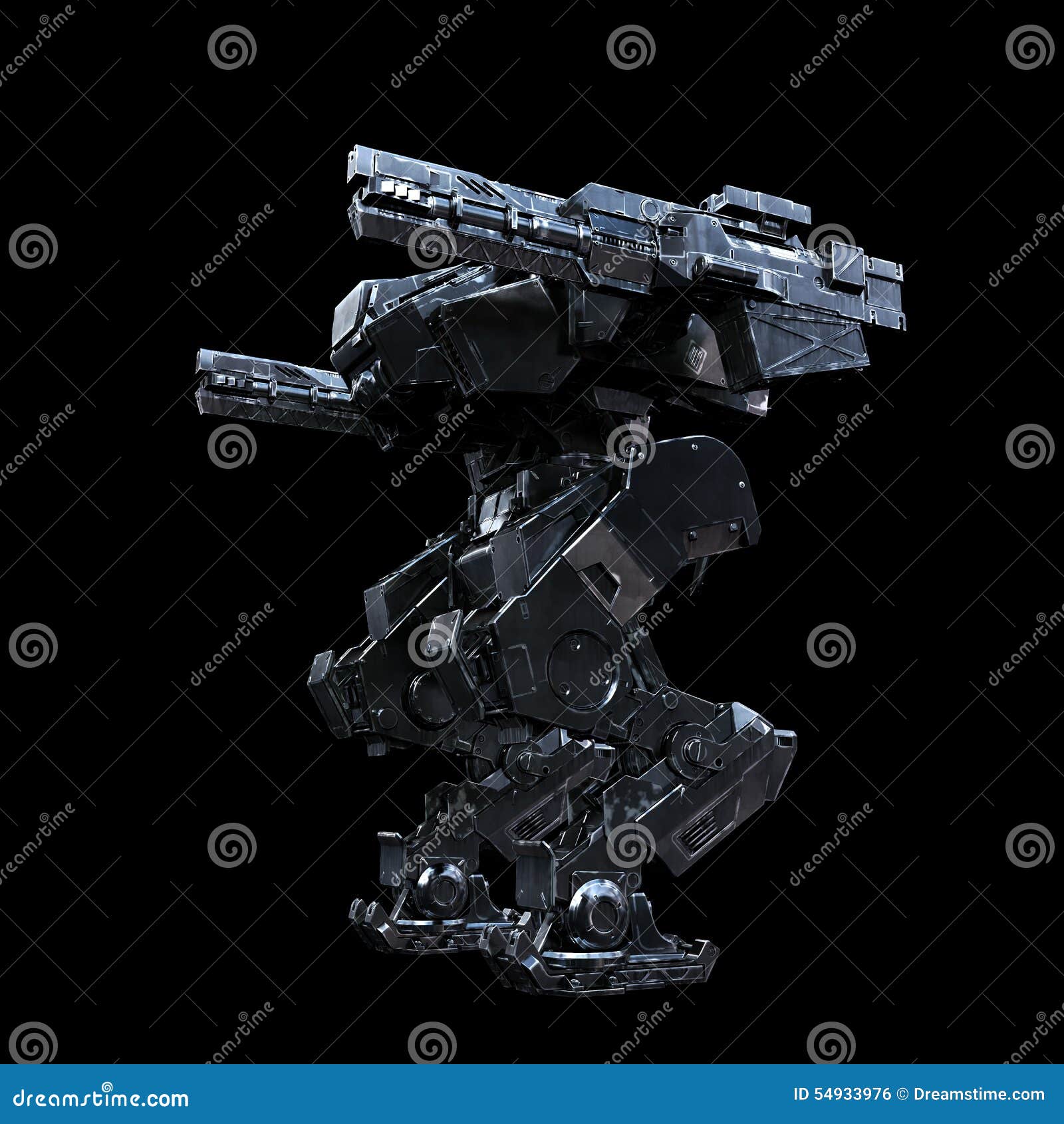 3d Rendered Mech Isolated Background Stock Illustration - Illustration ...