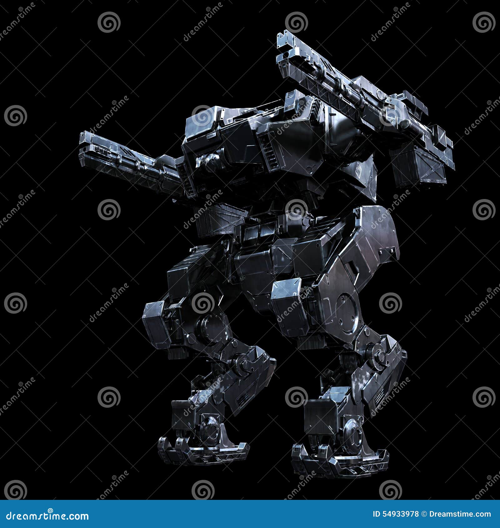 3d Rendered Mech Isolated Background Stock Illustration - Illustration ...