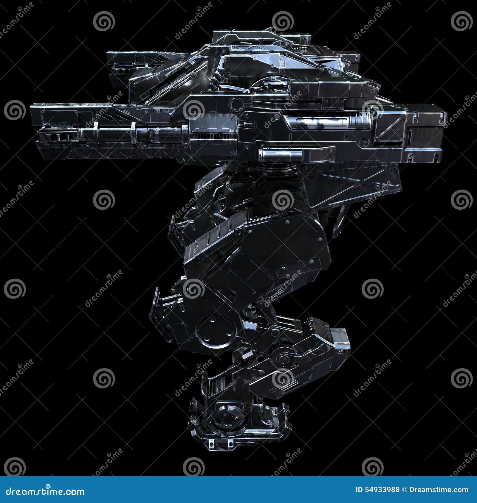 3d Rendered Mech Isolated Background Stock Illustration - Illustration ...