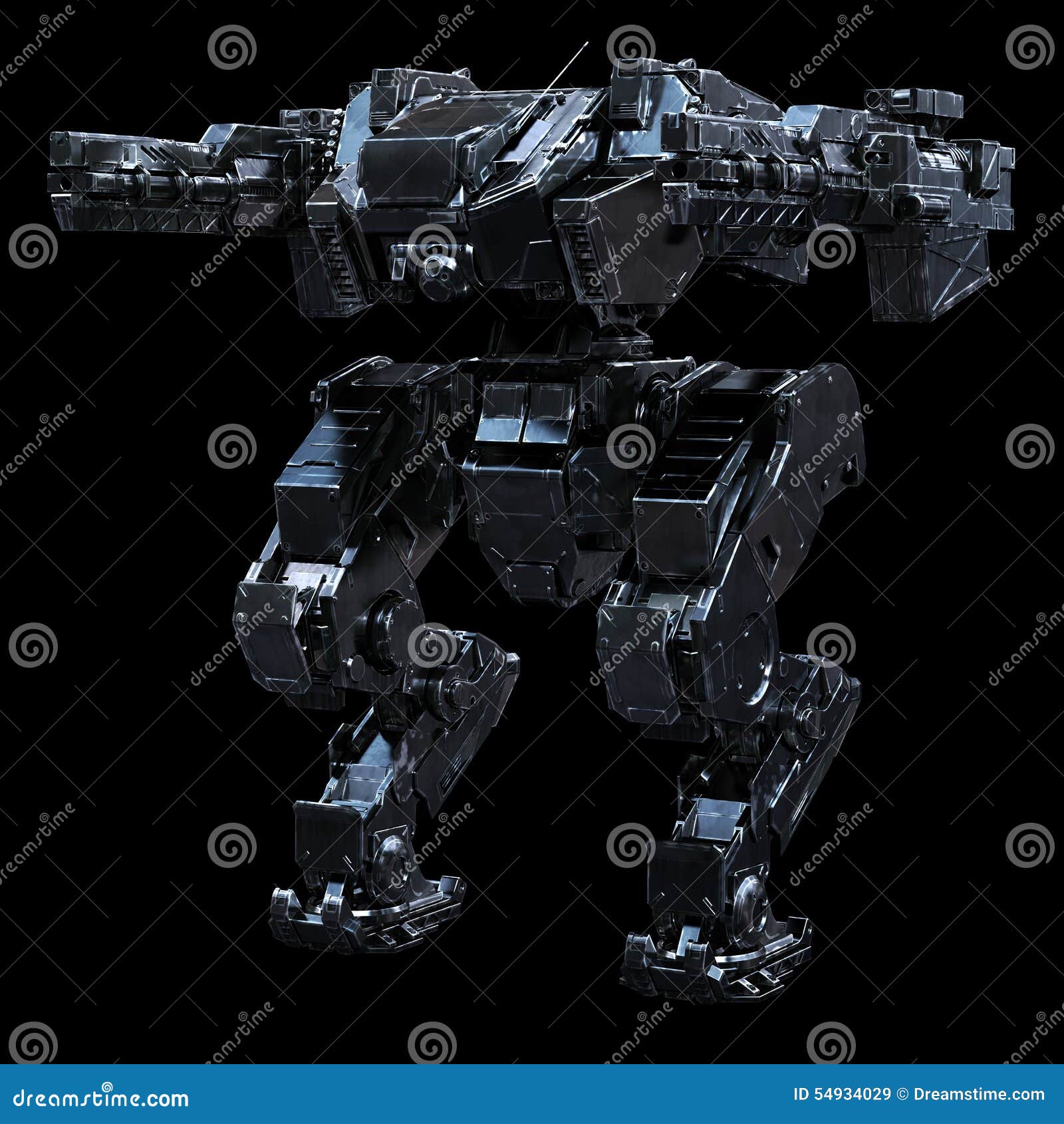 3d Rendered Mech Isolated Background Stock Illustration - Illustration ...