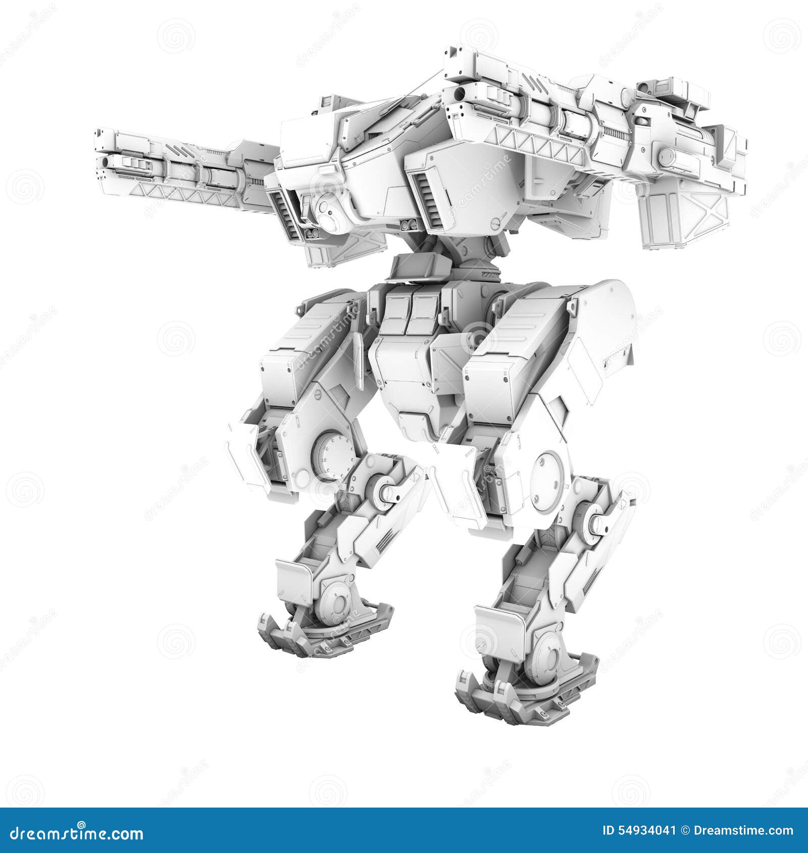 3d Rendered Mech Isolated Background Stock Illustration - Illustration ...