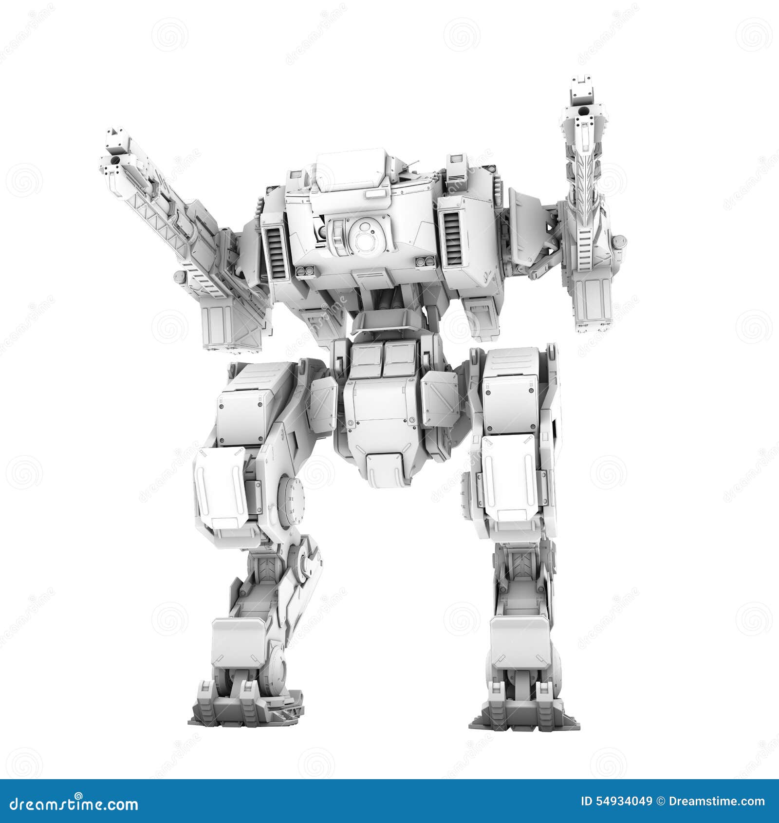 3d Rendered Mech Isolated Background Stock Illustration - Illustration ...
