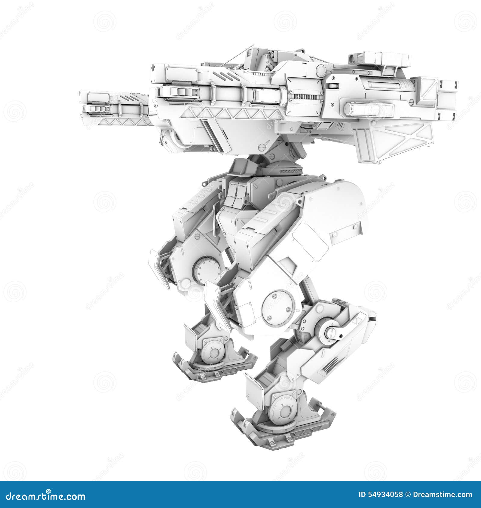 3d Rendered Mech Isolated Background Stock Illustration - Illustration ...