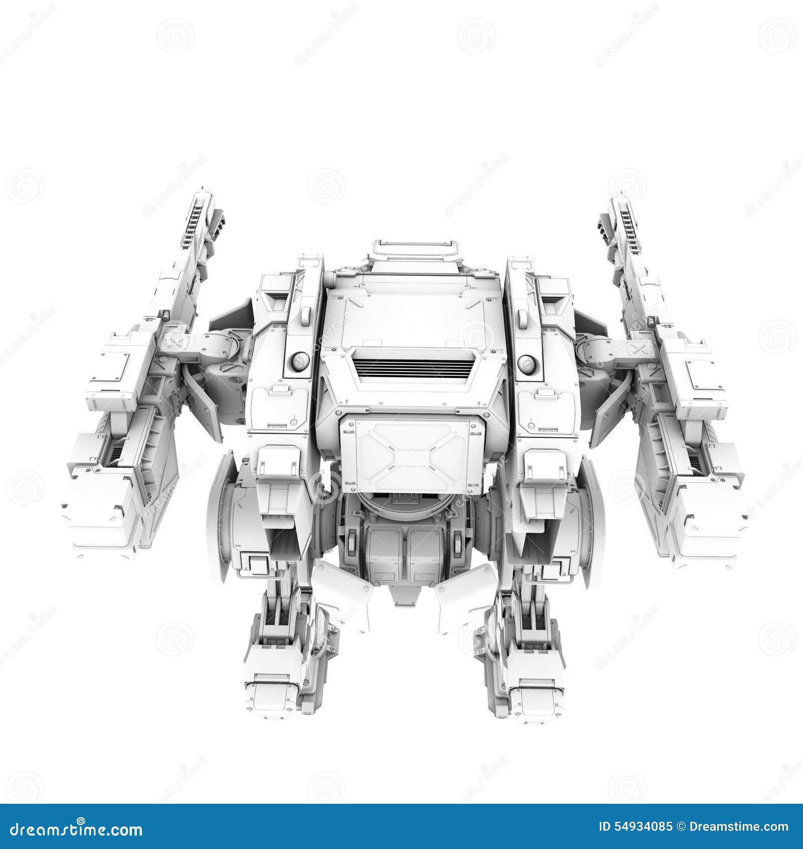 3d Rendered Mech Isolated Background Stock Illustration - Illustration ...
