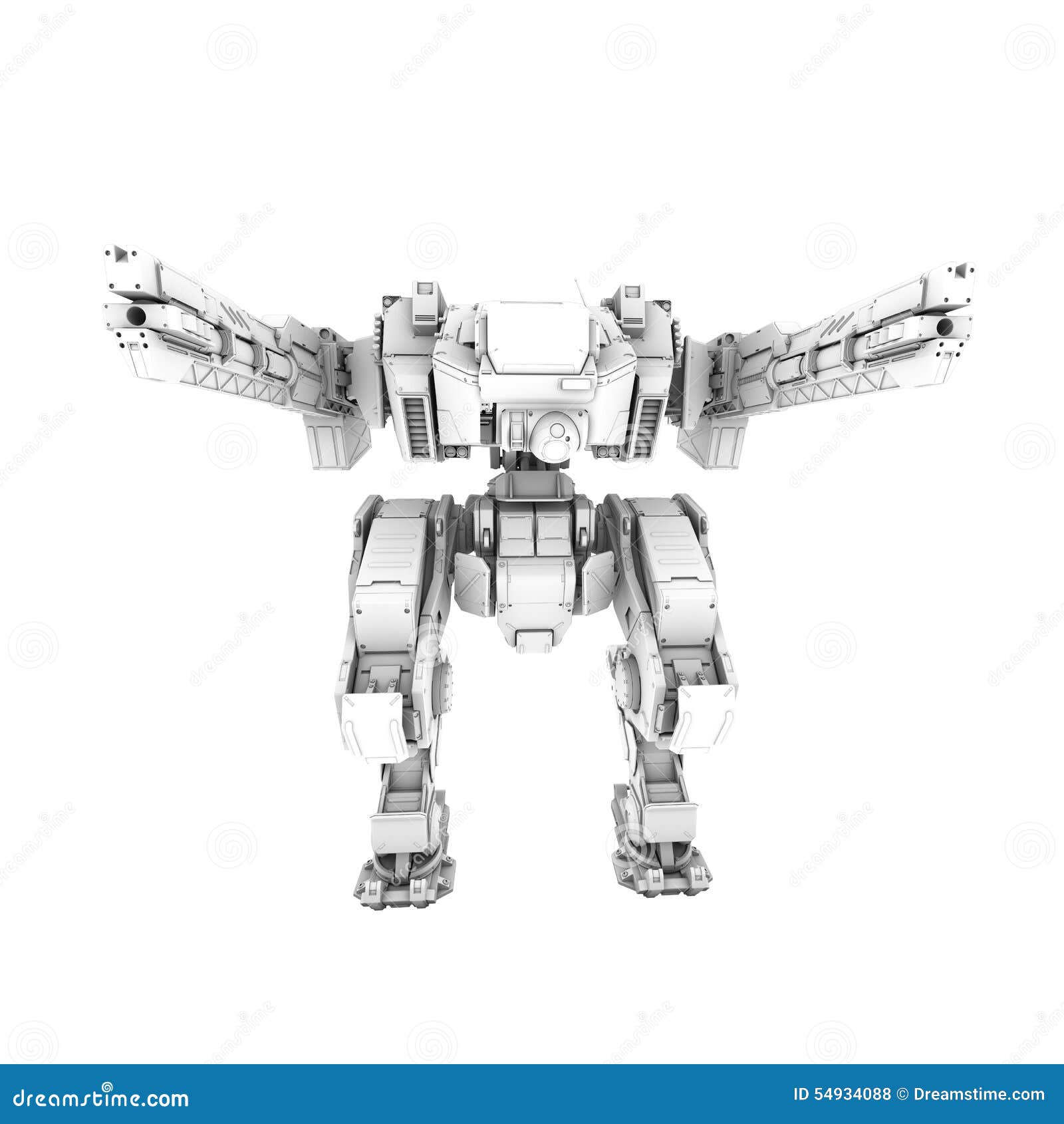 3d Rendered Mech Isolated Background Stock Illustration - Illustration ...