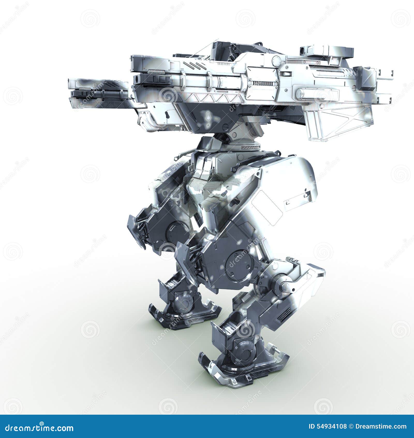 3d Rendered Mech Isolated Background Stock Illustration - Illustration ...