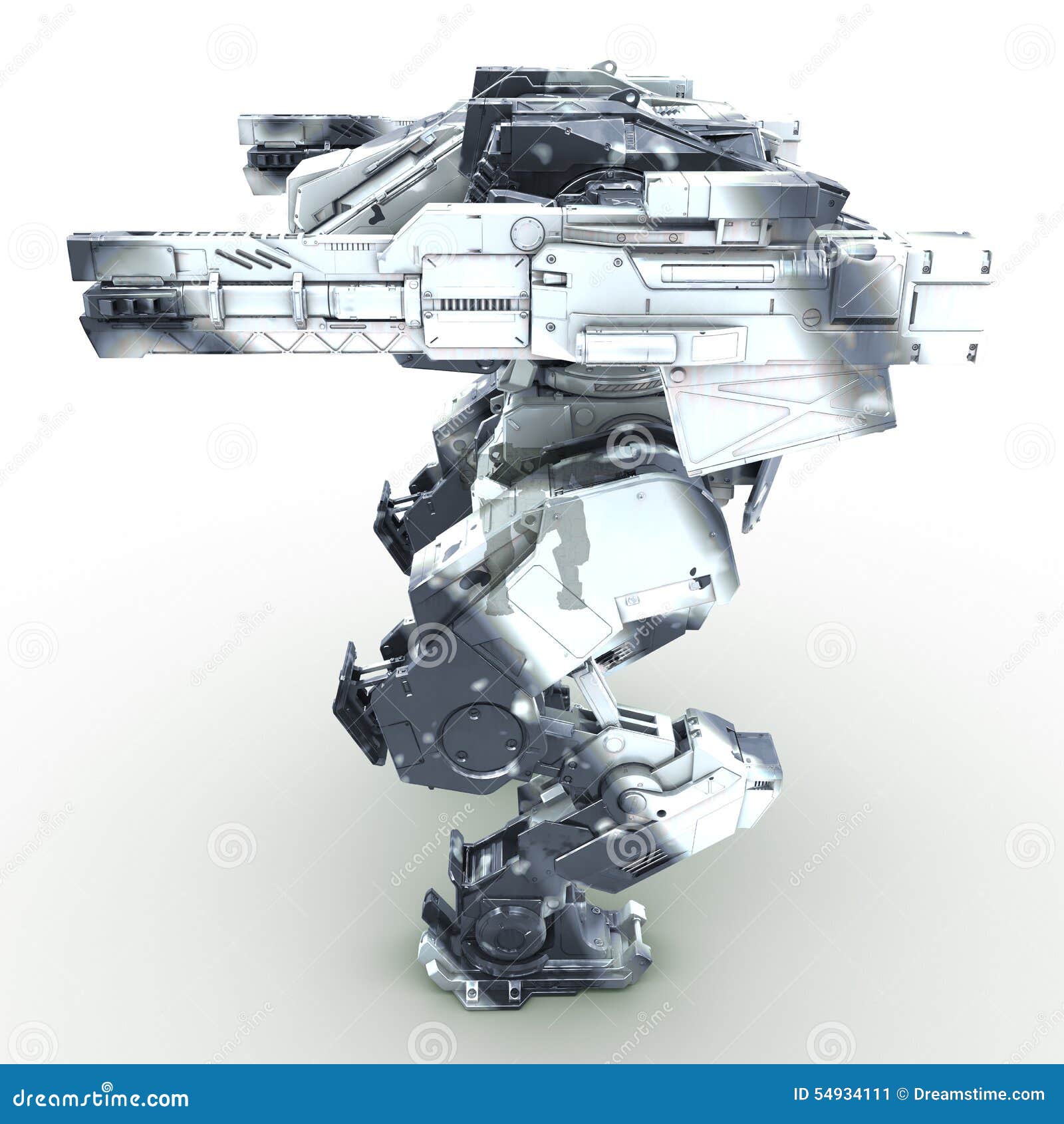 3d Rendered Mech Isolated Background Stock Illustration - Illustration ...