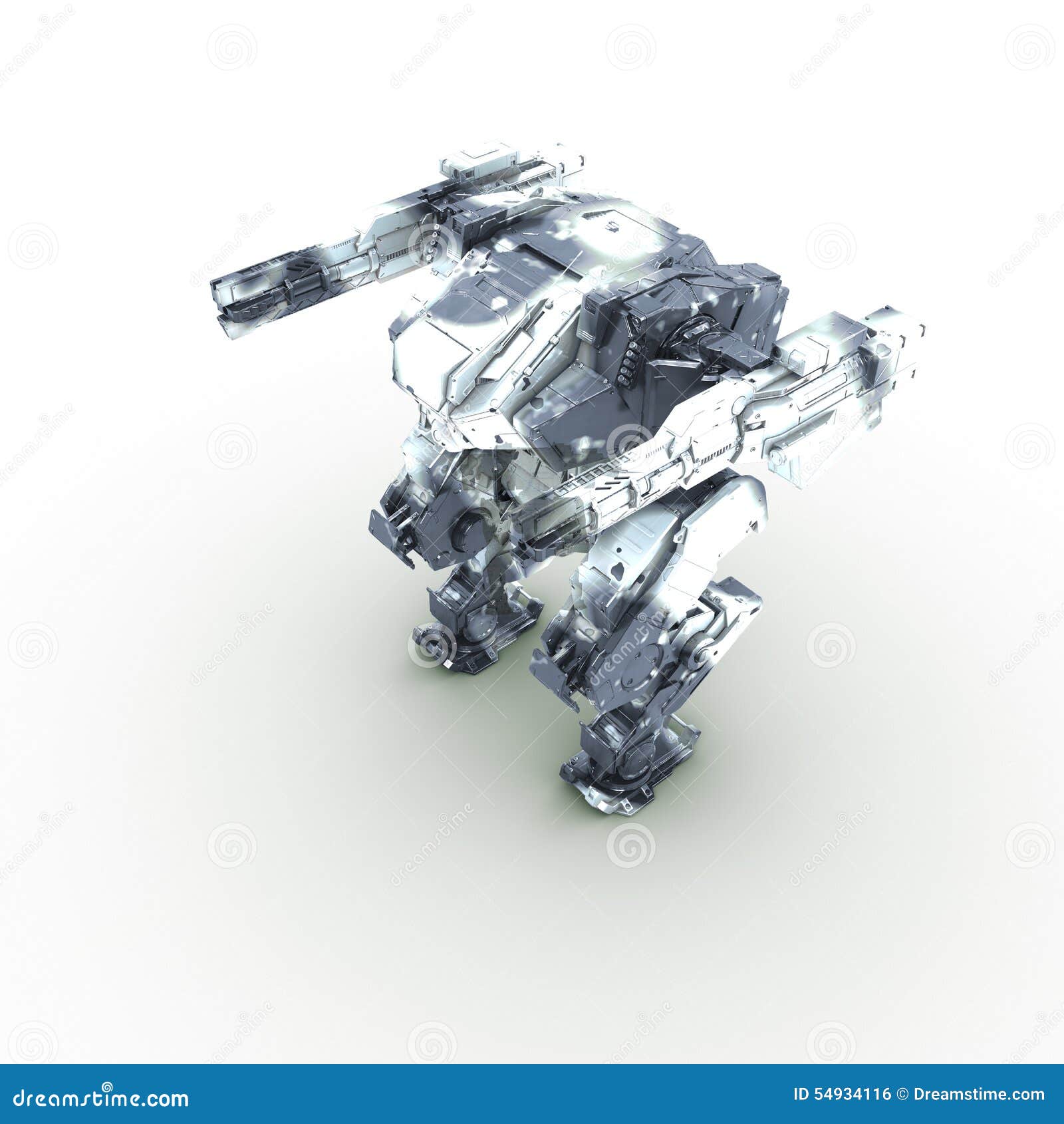 3d Rendered Mech Isolated Background Stock Illustration - Illustration ...