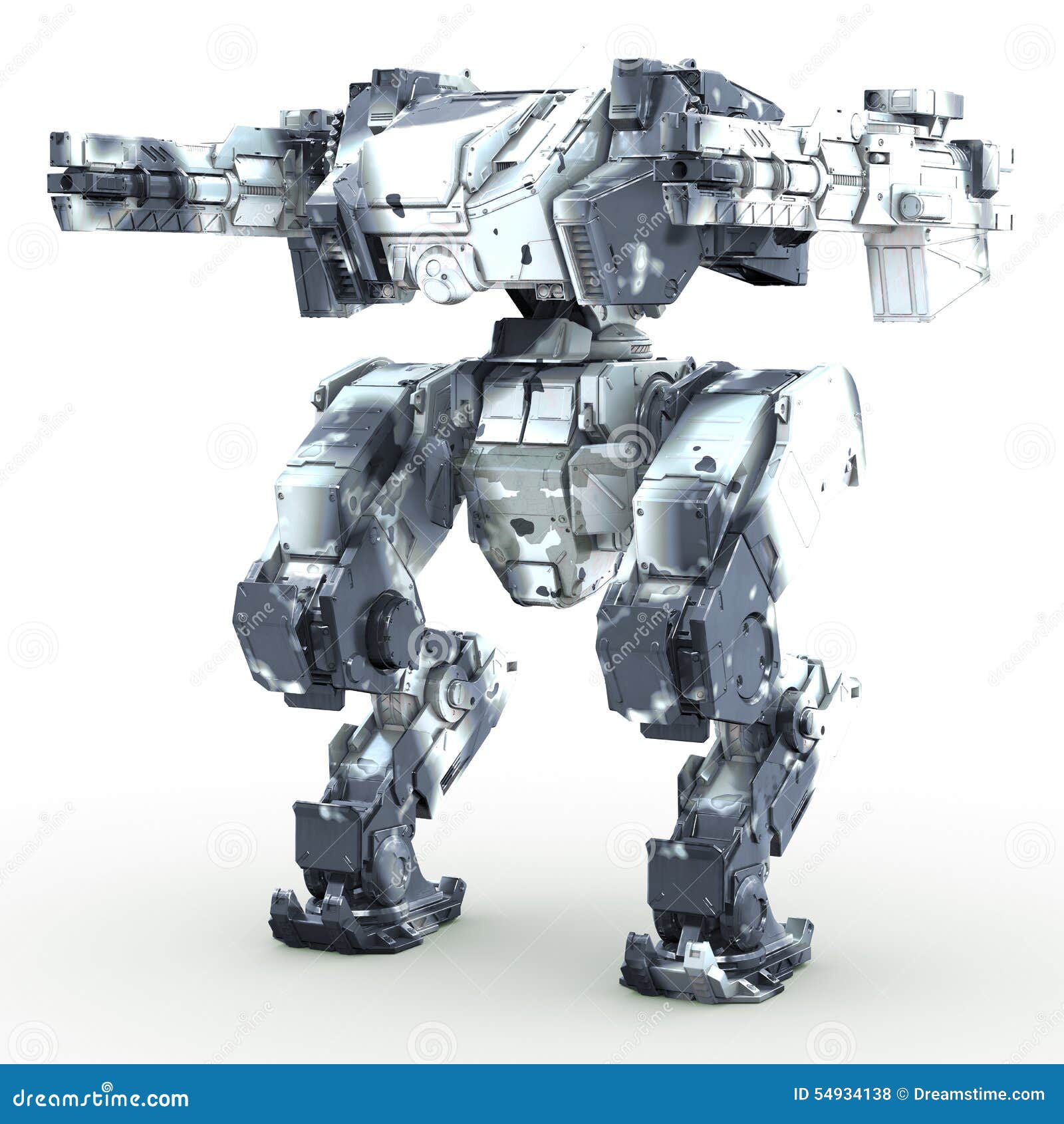 3d Rendered Mech Isolated Background Stock Illustration - Illustration ...