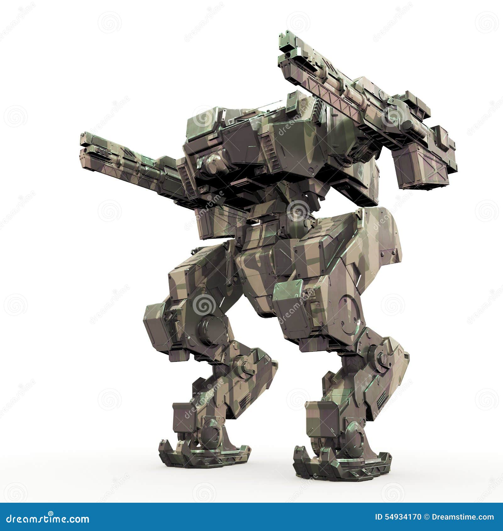 3d Rendered Mech Isolated Background Stock Illustration - Illustration ...