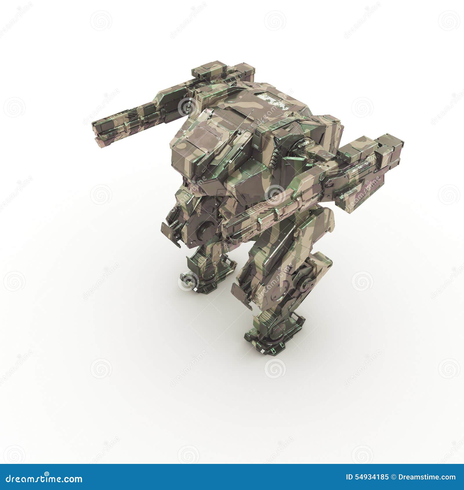 3d Rendered Mech Isolated Background Stock Illustration - Illustration ...